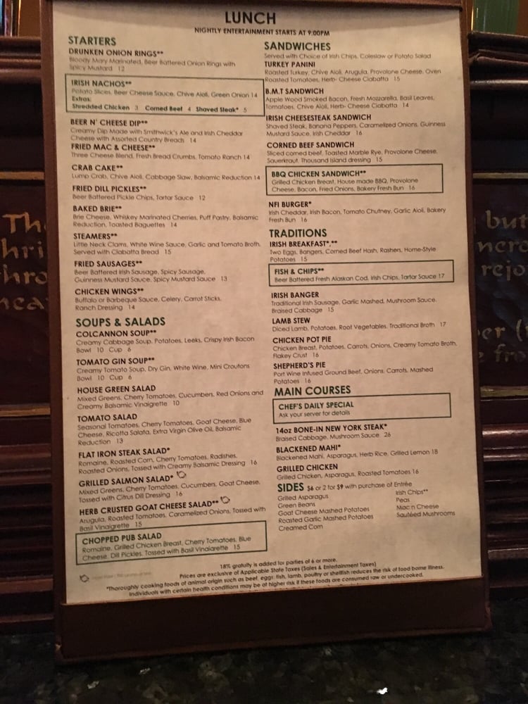 Lv Lunch Menu | Ahoy Comics