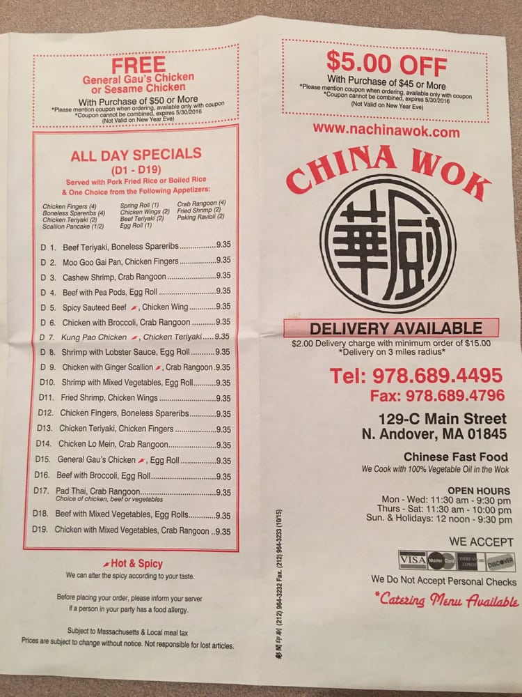 China Wok - 13 Reviews - Chinese - 129 Main St, North Andover, MA ...