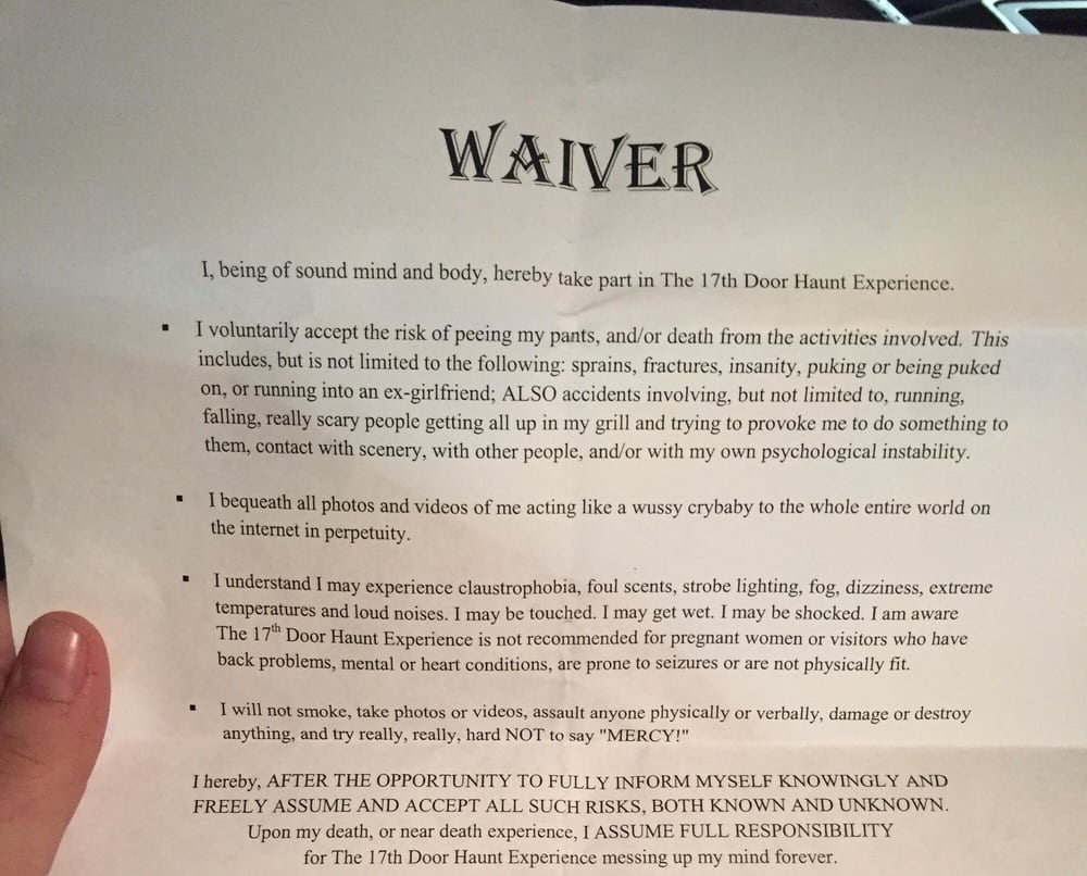 The Waiver You Have To Sign Yelp
