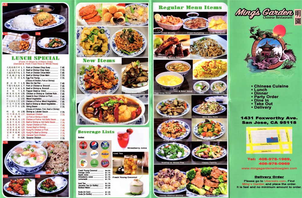 Ming Garden Chinese Restaurant Menu | Fasci Garden