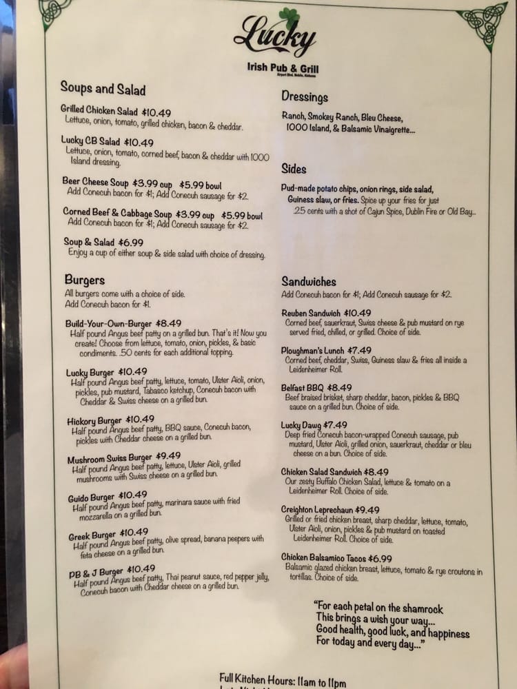 Lucky S Kitchen Menu | Besto Blog