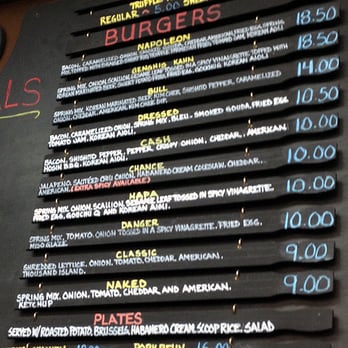 The Standing Room - Burger menu, as of April 2015. - Redondo Beach, CA ...