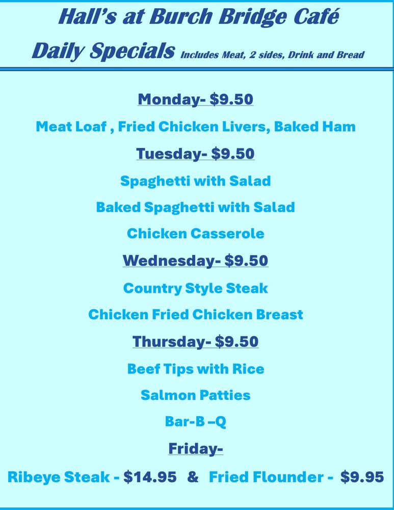 Halls at Burch Bridge Cafe, Burlington | Roadtrippers