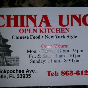 China Uno - Chinese - 90 W Hickpochee Ave, LaBelle, FL - Restaurant ...