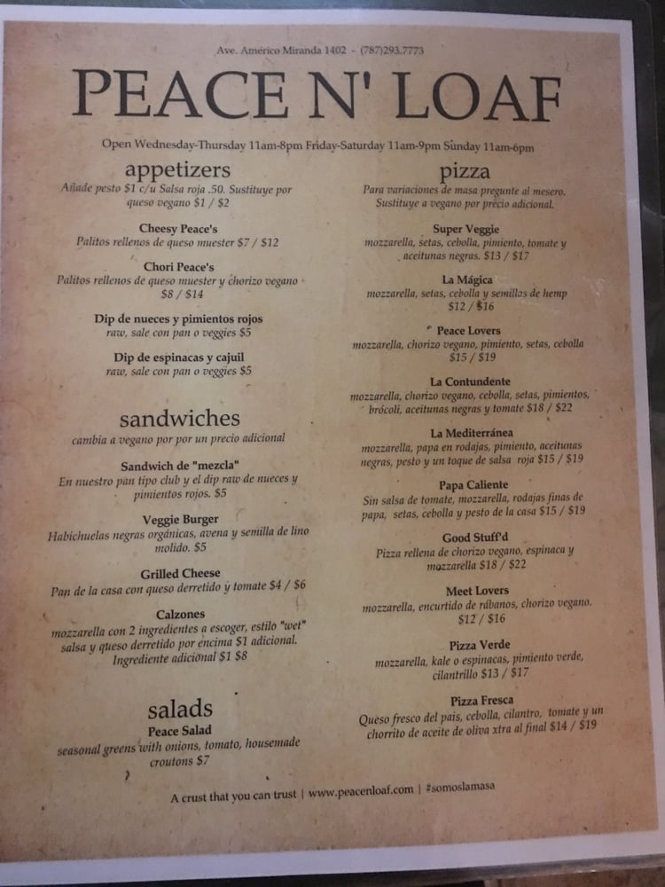 Peace n Loaf - 18 Photos & 21 Reviews - Vegetarian - San Juan, Puerto ...