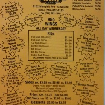open pit bbq menu