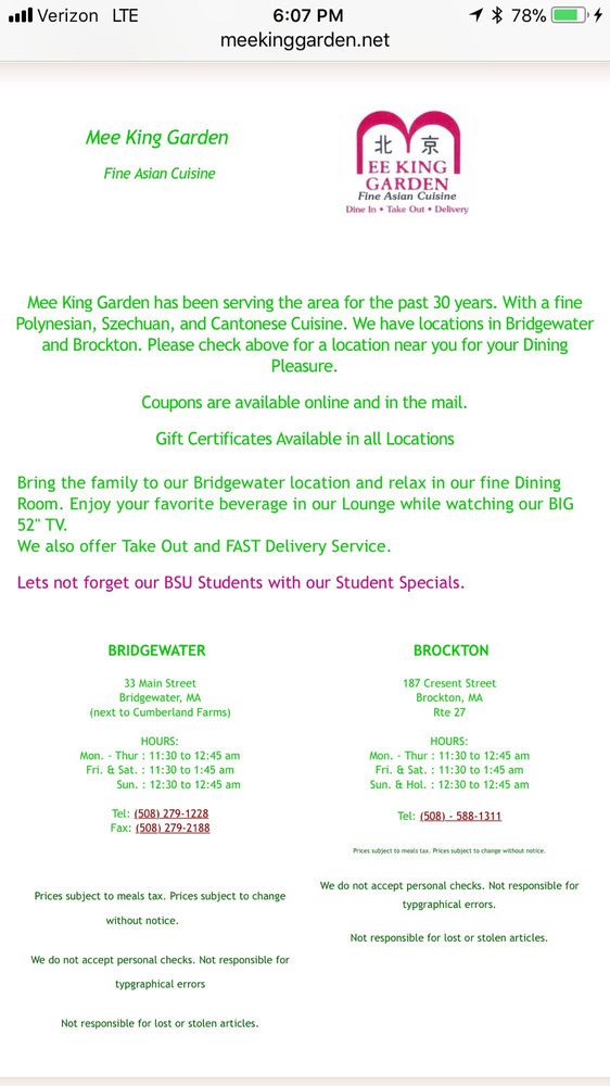 Mee King Garden - 23 Reviews - Chinese - 187 Crescent St, Brockton, MA ...