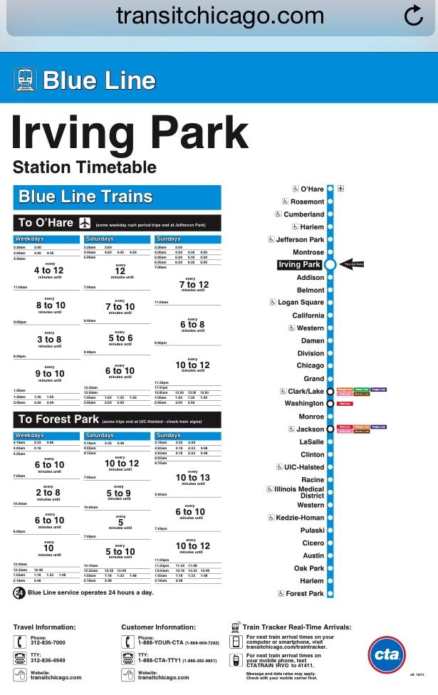 CTA - Irving Park Blue Line - Train Stations - Irving Park - Chicago ...