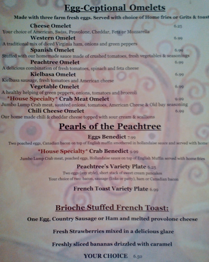 Online Menu of Peachtree Restaurant & Lounge Restaurant, Harrisburg ...
