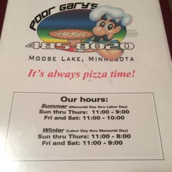 Poor Gary’s Pizza - Pizza - 401 Elm Ave, Moose Lake, MN - Restaurant ...