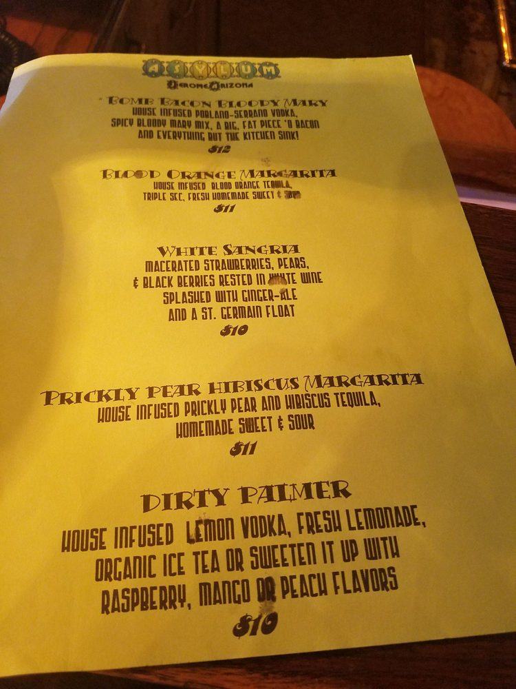 Online Menu of Asylum Restaurant Restaurant, Jerome, Arizona, 86331 - Zmenu