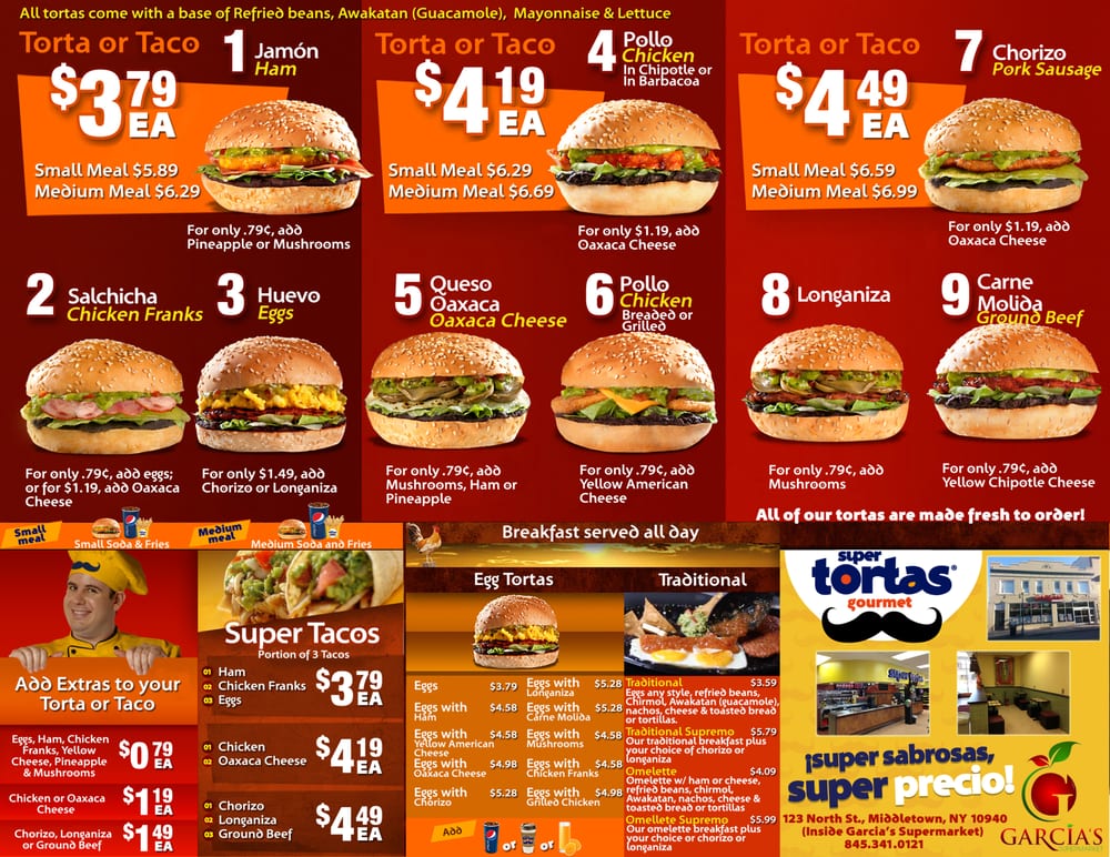 Super Tortas Mexicanas - Mexican - 123 North St, Middletown, NY ...