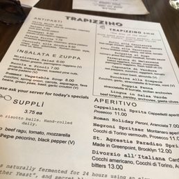 Trapizzino Torino Menu